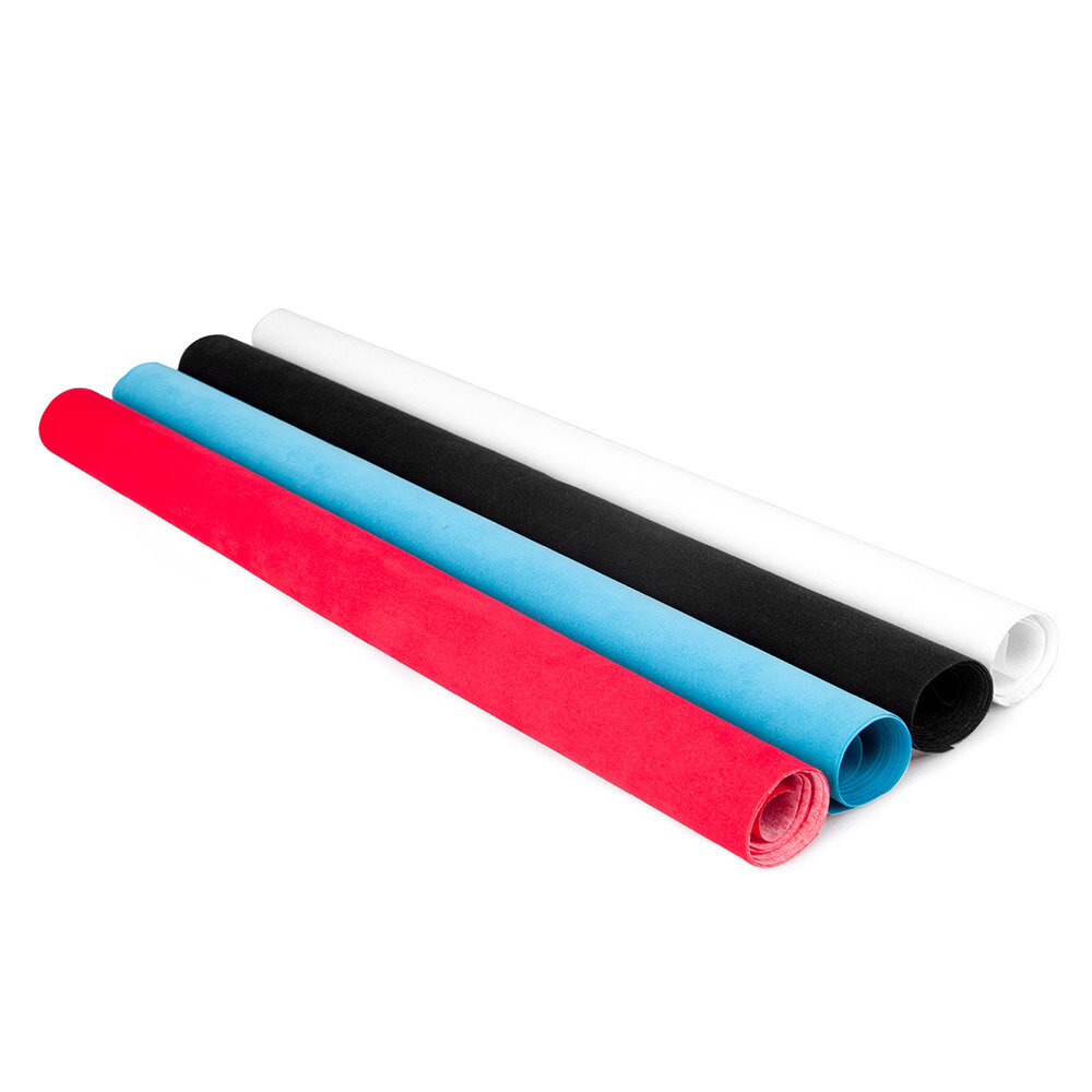 Фотографические фоны из флокированной ткани Без швов 56.5*88cm / 22*35in Черный Белый Красный Синий 4 Цвета в Наборе