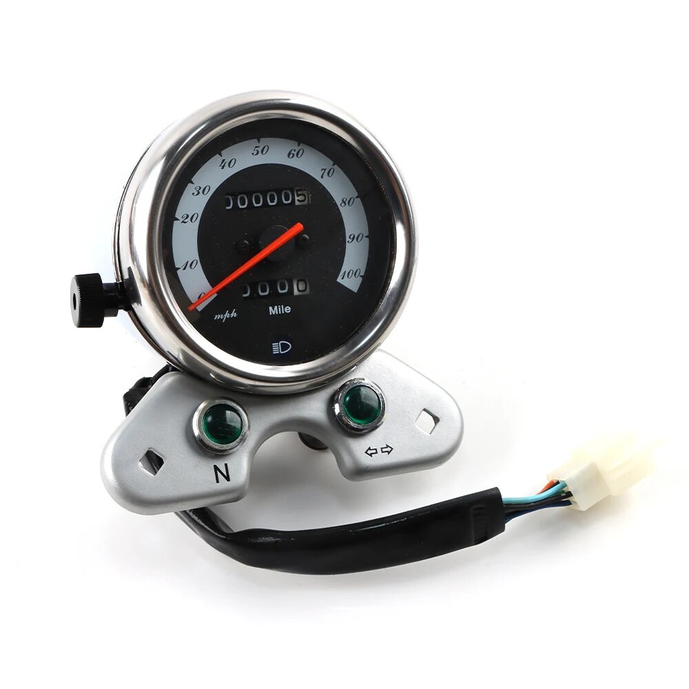 Универсальный мотоциклетный спидометр 12 В, двойной одометр, кластерные датчики для HONDA Suzuki Cafe Racer, запчасти, 1PC