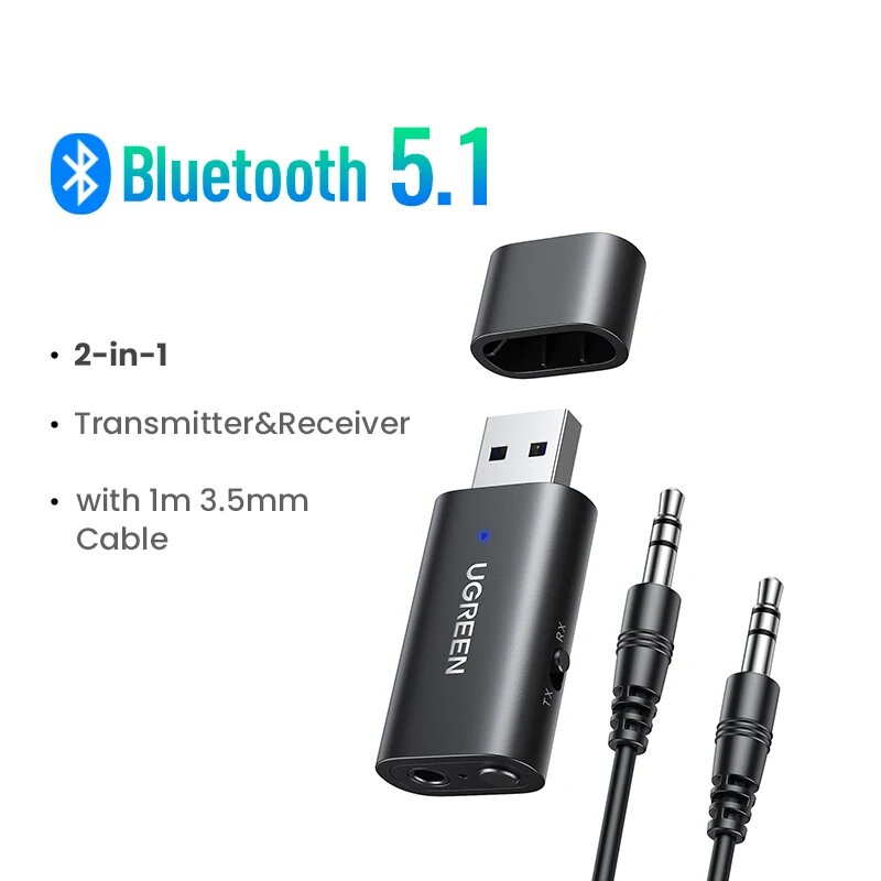 UGREEN 2 в 1 Bluetooth адаптер авто 5.1