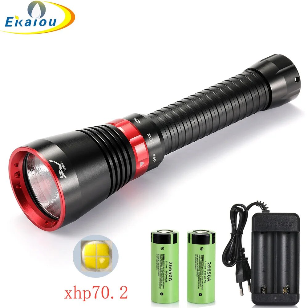 Подводный фонарь Ekaiou, белый корпус, Package A
