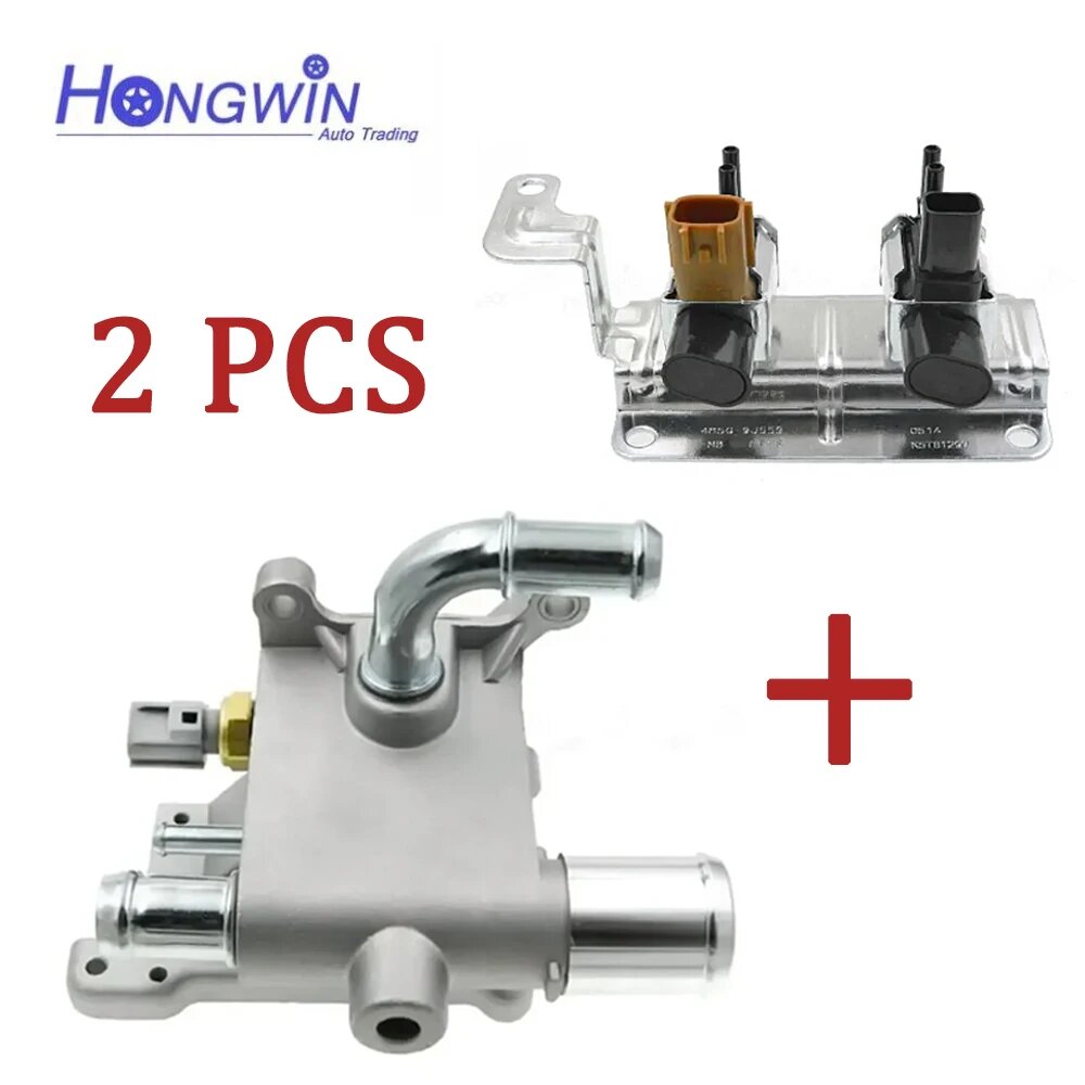 1S7G8K556AJ 1360282 Ford Ecosport 04-12 Mondeo C-Max S-Max Focus 2 Volvo 1,8 2,0 Корпус термостата охлаждающей жидкости двигателя на выходе воды 2 PCS
