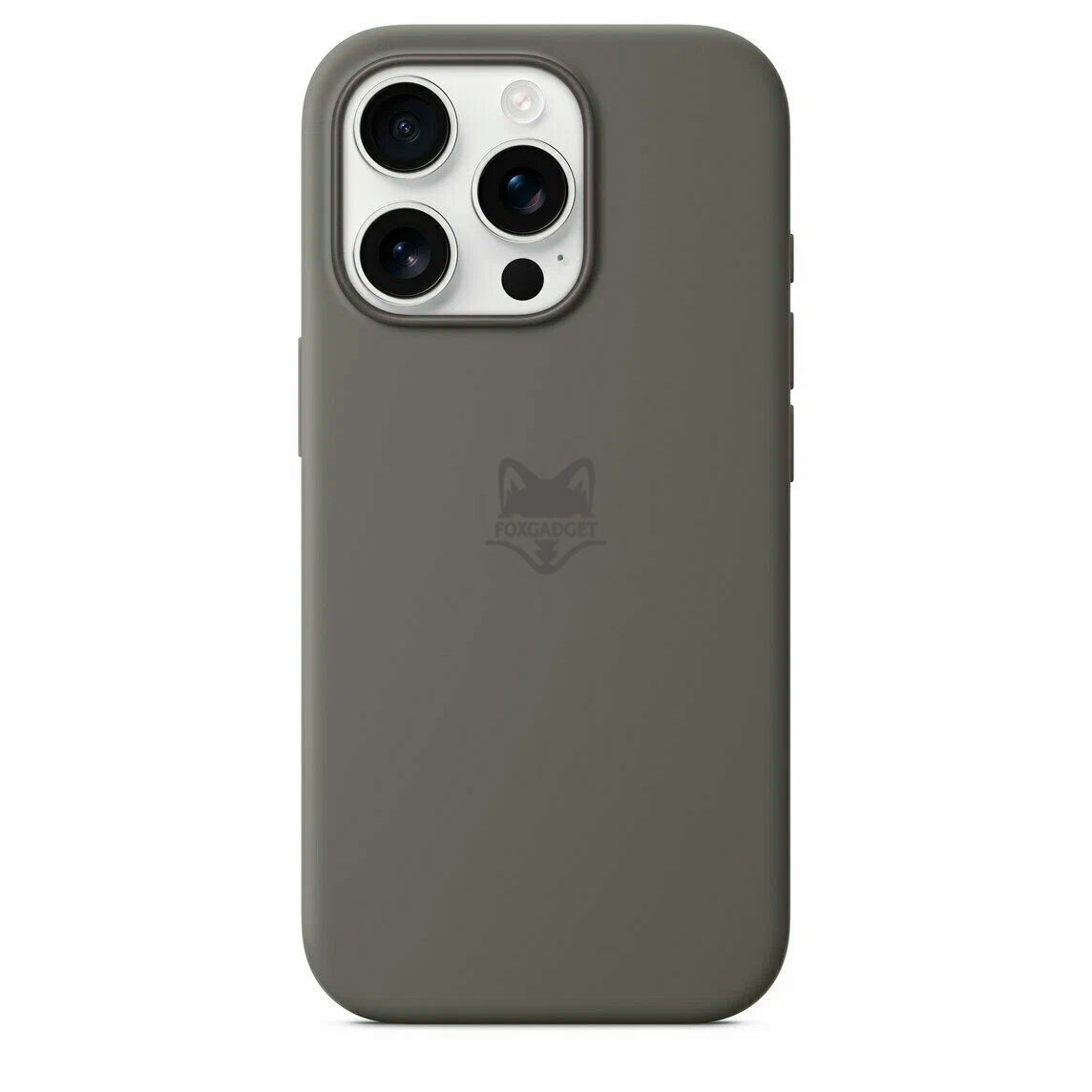 Чехол силиконовый для iPhone 16 pro max / Магнитный держатель / Silicone Case /Stone Gray / Серый