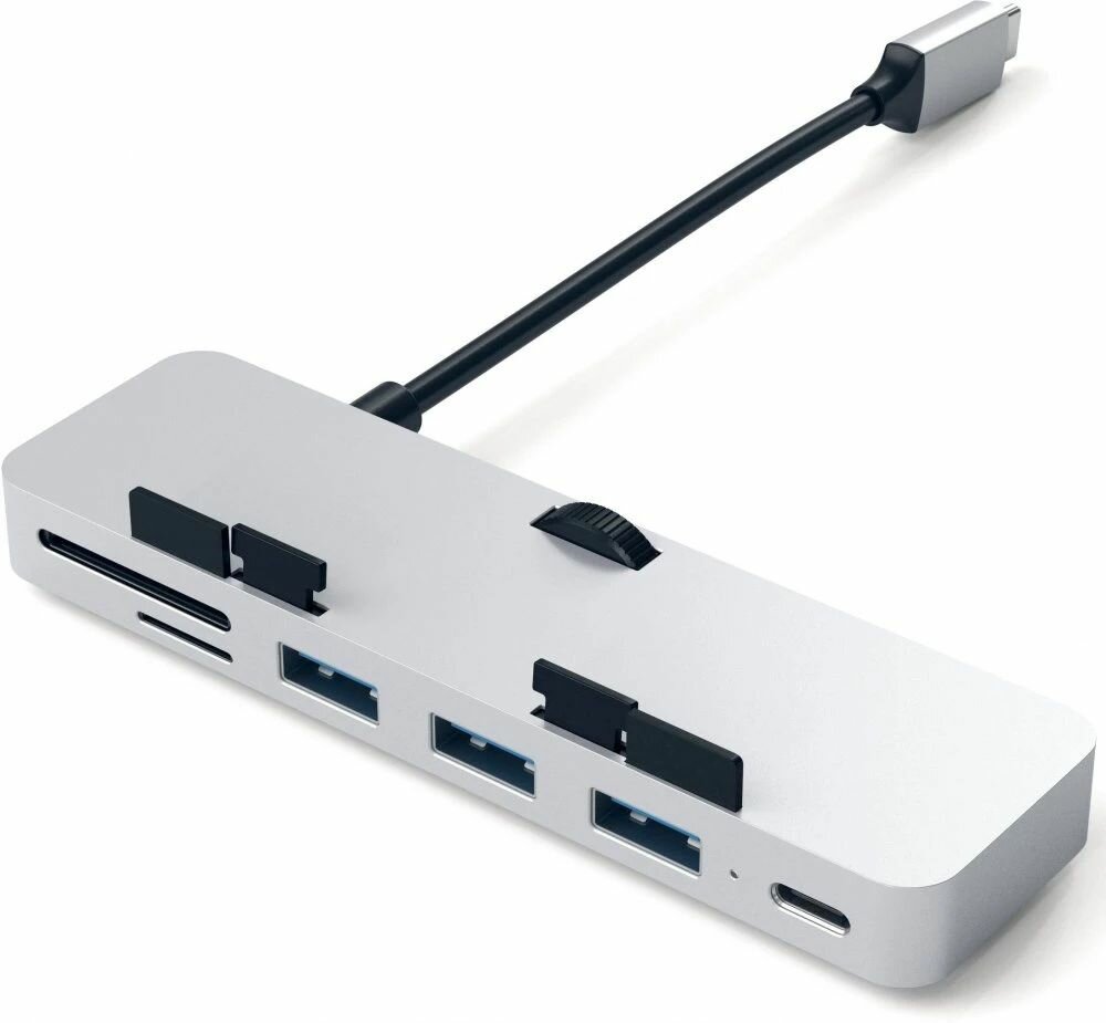 USB-концентратор пассивный с кардридером, 1x Type-C, 3x USB 3.0, компактный адаптер для ноутбуков и ПК — фото 1