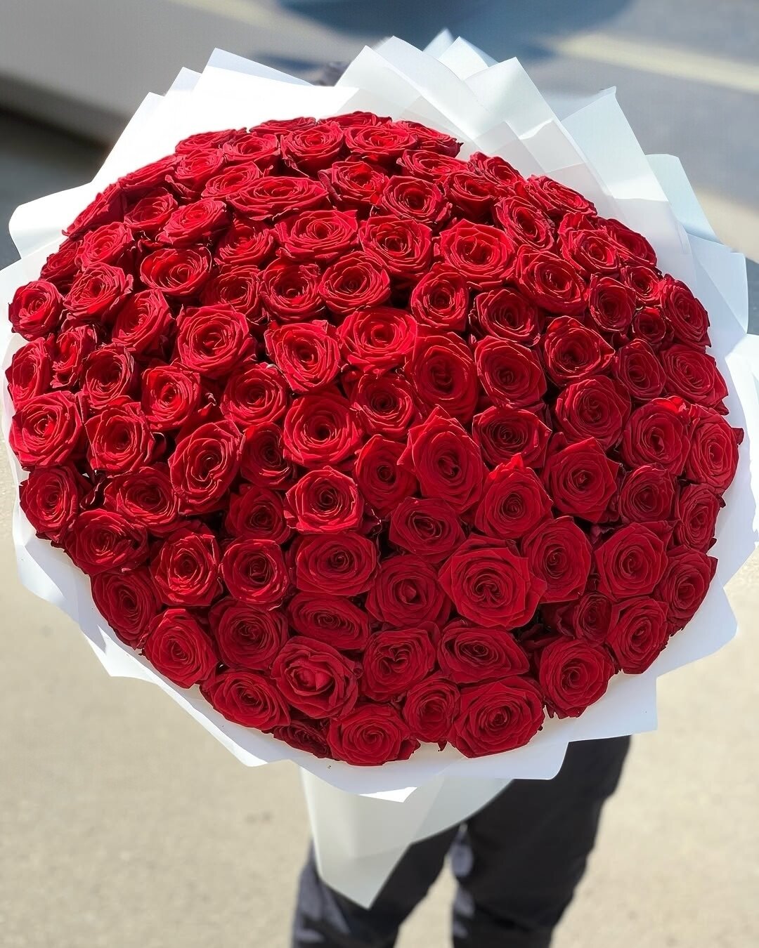 Букет из красных роз 101 шт, красивый букет цветов, шикарный, премиум цветы, премиум букет