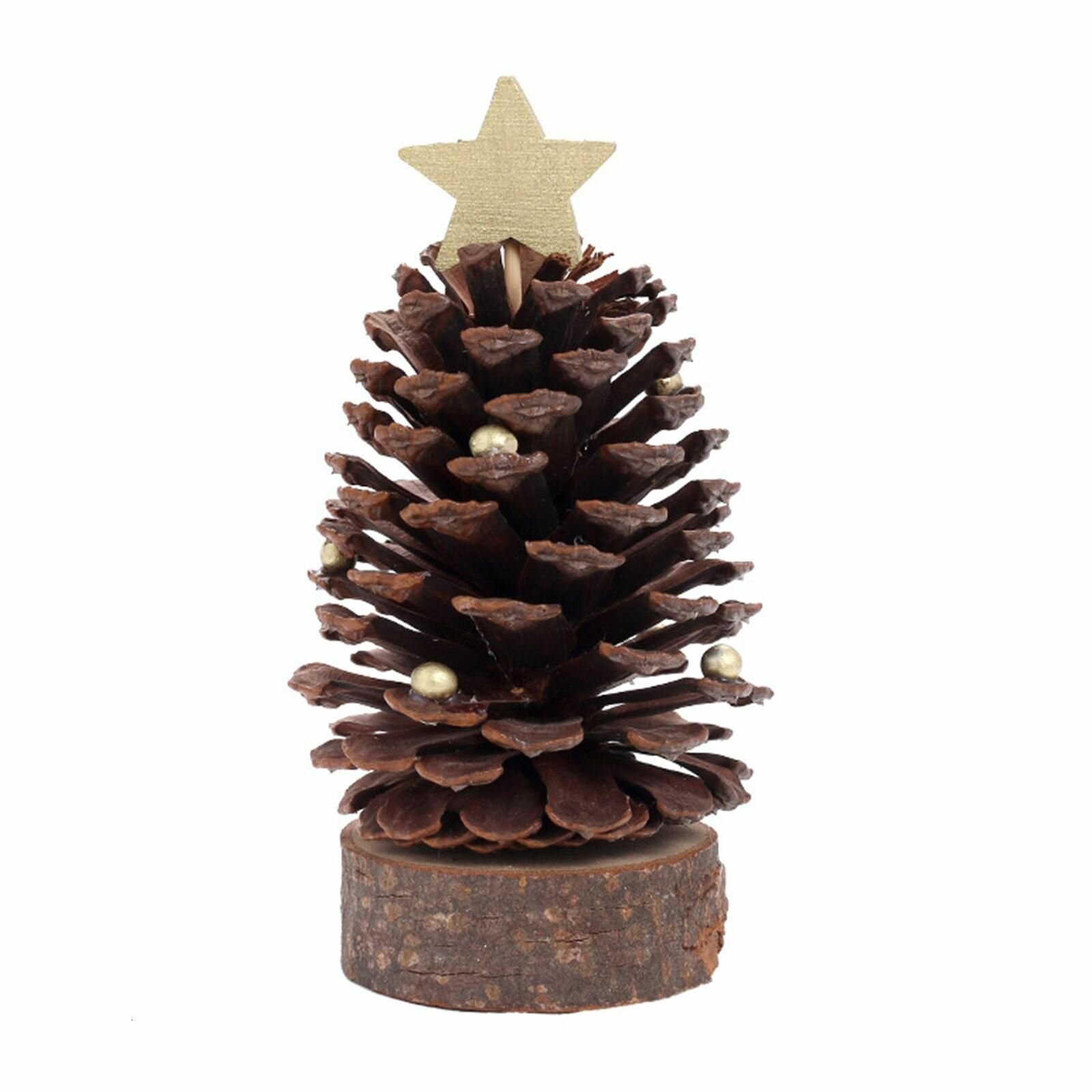 Рождественские украшения скандинавские деревянные в форме дерева настольные орнаменты для декора дома, Золото