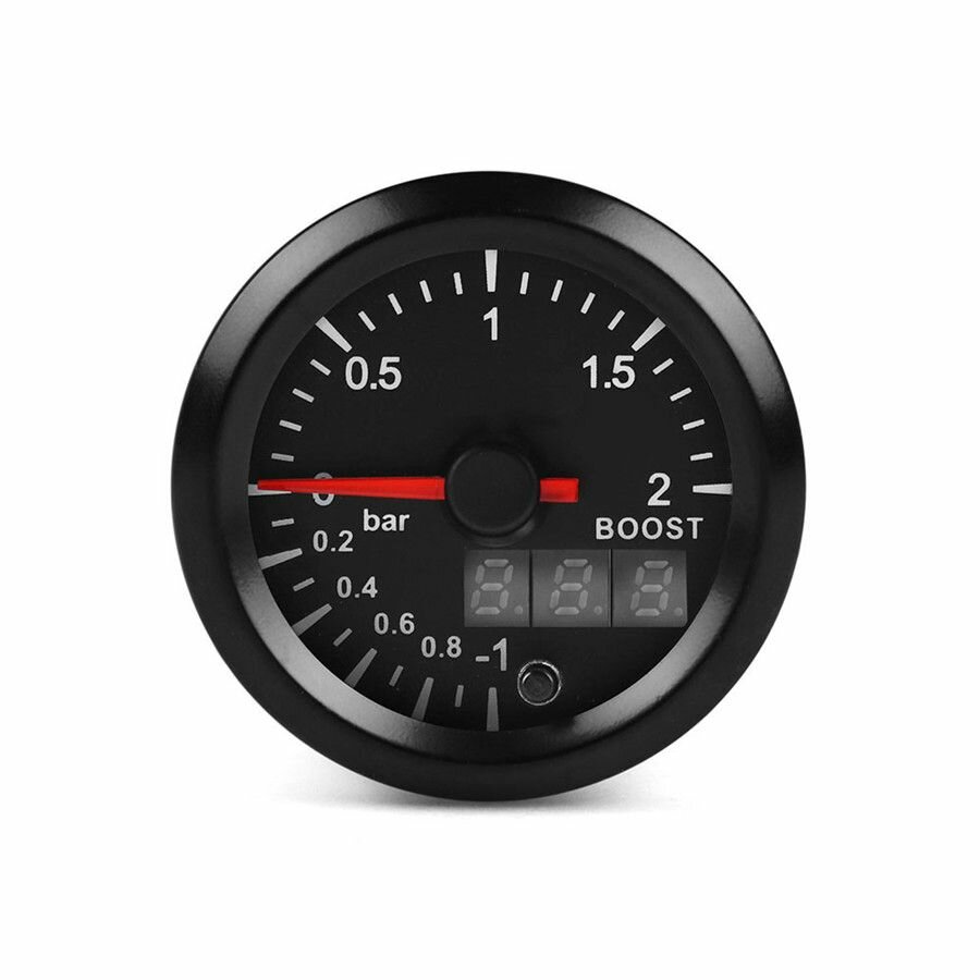 Манометр давления наддува турбины автомобиля 52 мм / 2", цифровой светодиодный дисплей, указатель, измеритель давления, 12 В