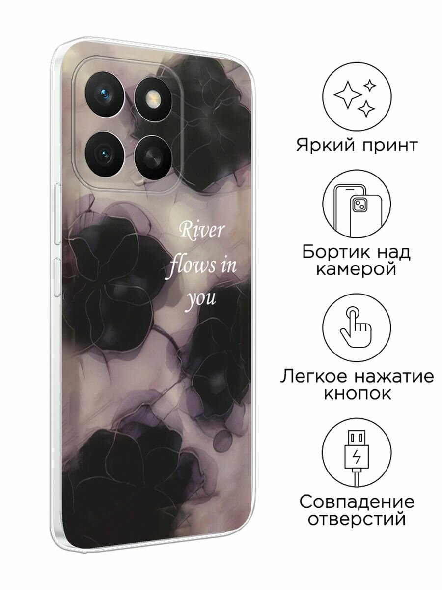 Силиконовый чехол на Honor X8c / Хонор X8c с принтом River flows in you — фото 1