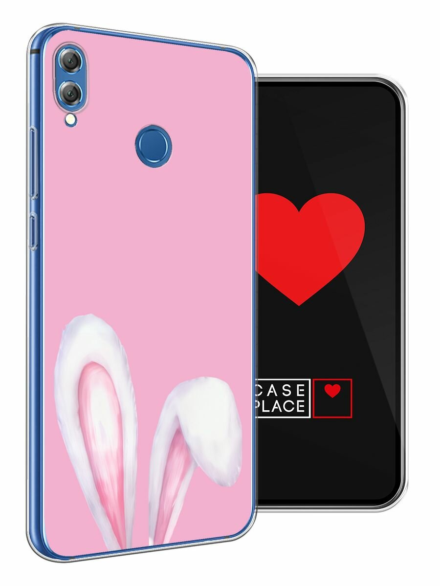 Силиконовый чехол на Honor 8X / Хонор 8Х с принтом "Кроличьи уши 1" — фото 1