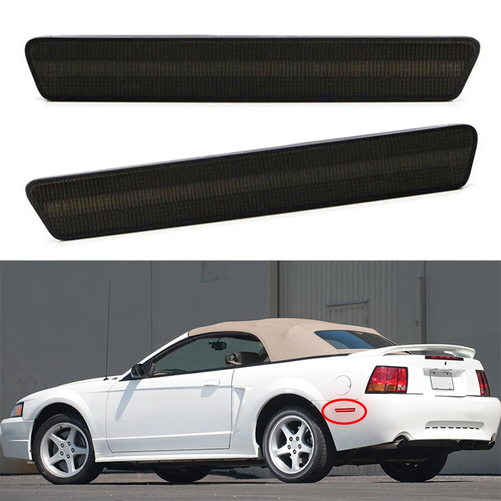 2x Дымчатый Светодиодный Задний Боковой Отражатель Светло-красного Цвета Для 99-04 Ford Mustang XR3Z-15A448-AA