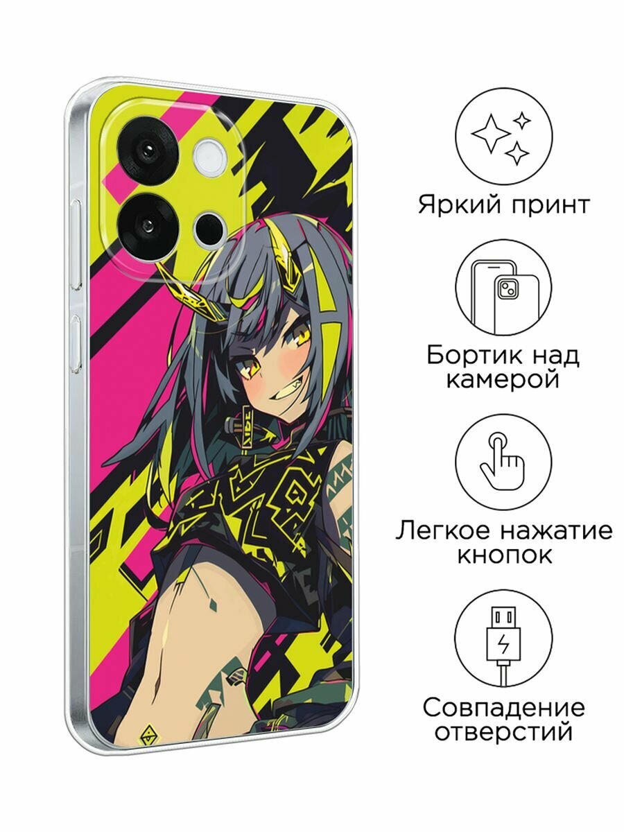 Чехол на OnePlus 13T / Ван Плас 13Т с принтом "Девушка в кибер костюме" — фото 1