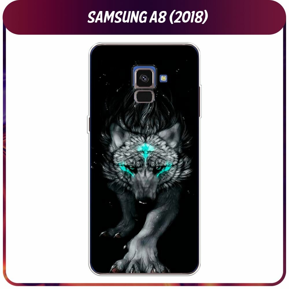 Чехол на Samsung Galaxy A8 2018 / Самсунг Галакси А8 2018 с принтом "Крадущийся волк"