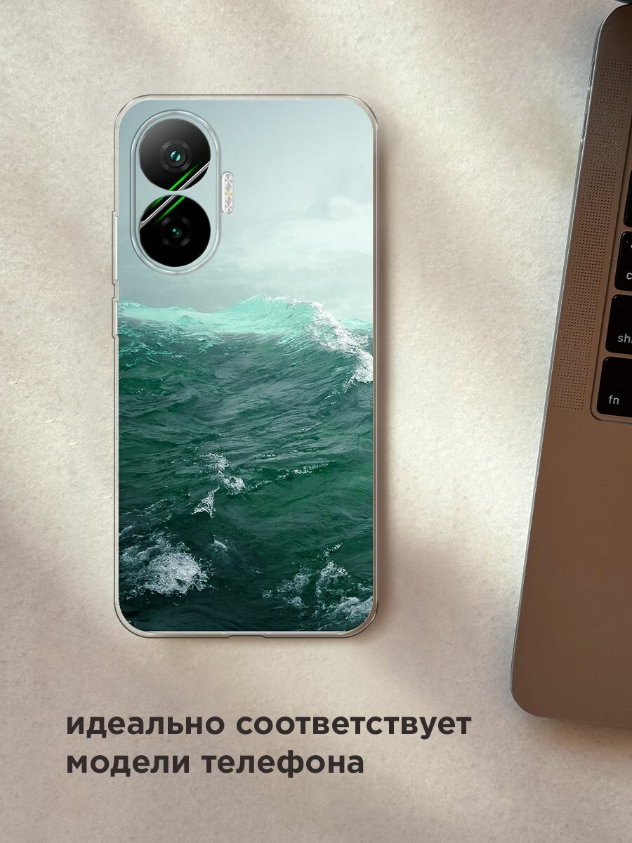 Силиконовый чехол на Poco F7 / Поко F7 с принтом "Волны 12" — фото 1