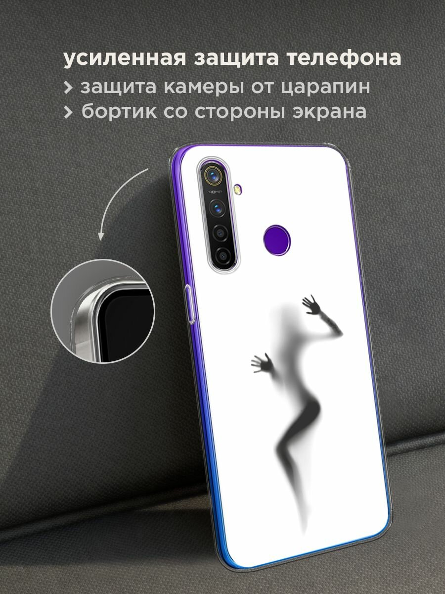 Чехол на Realme 5 Pro / Реалми 5 Про с принтом "Девушка в душе" — фото 1