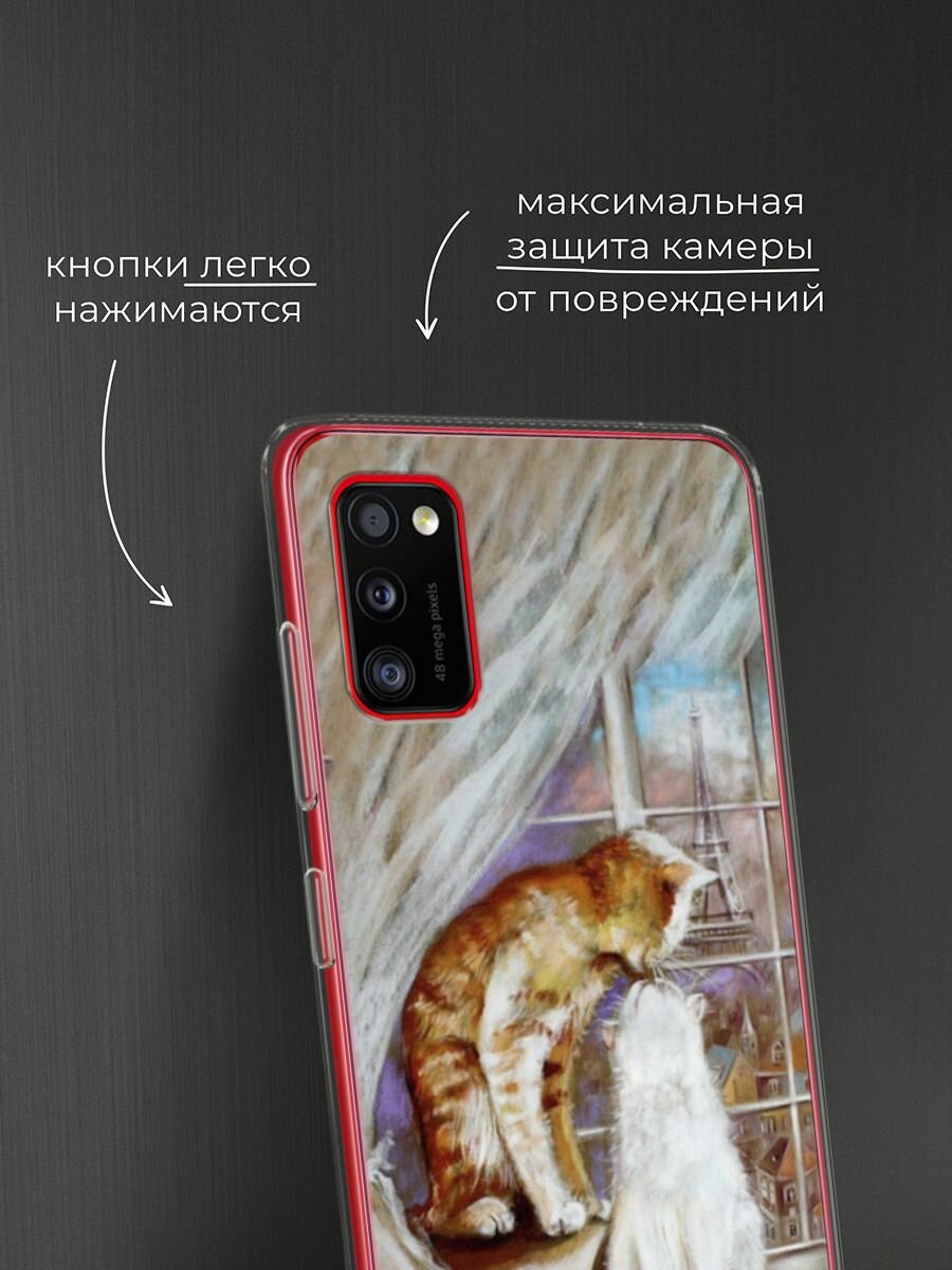 Чехол на Samsung Galaxy A41 / Самсунг Галакси А41 с принтом "Влюбленные котики 1" — фото 1