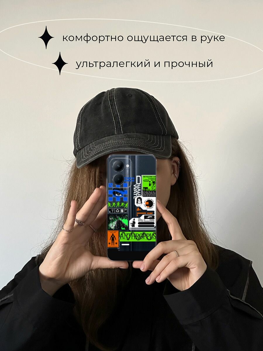 Чехол на Realme C33 / Реалми С33 с принтом "Nothing impossible", прозрачный — фото 1