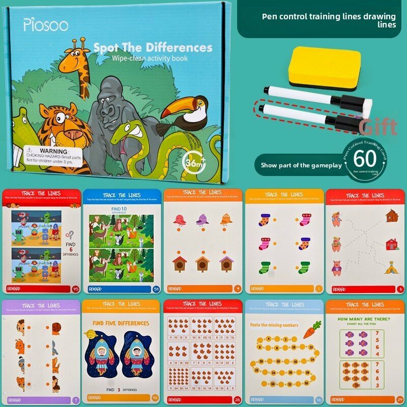 Early education wooden control pen toy for kids with diy drawing and learning fun line drawing