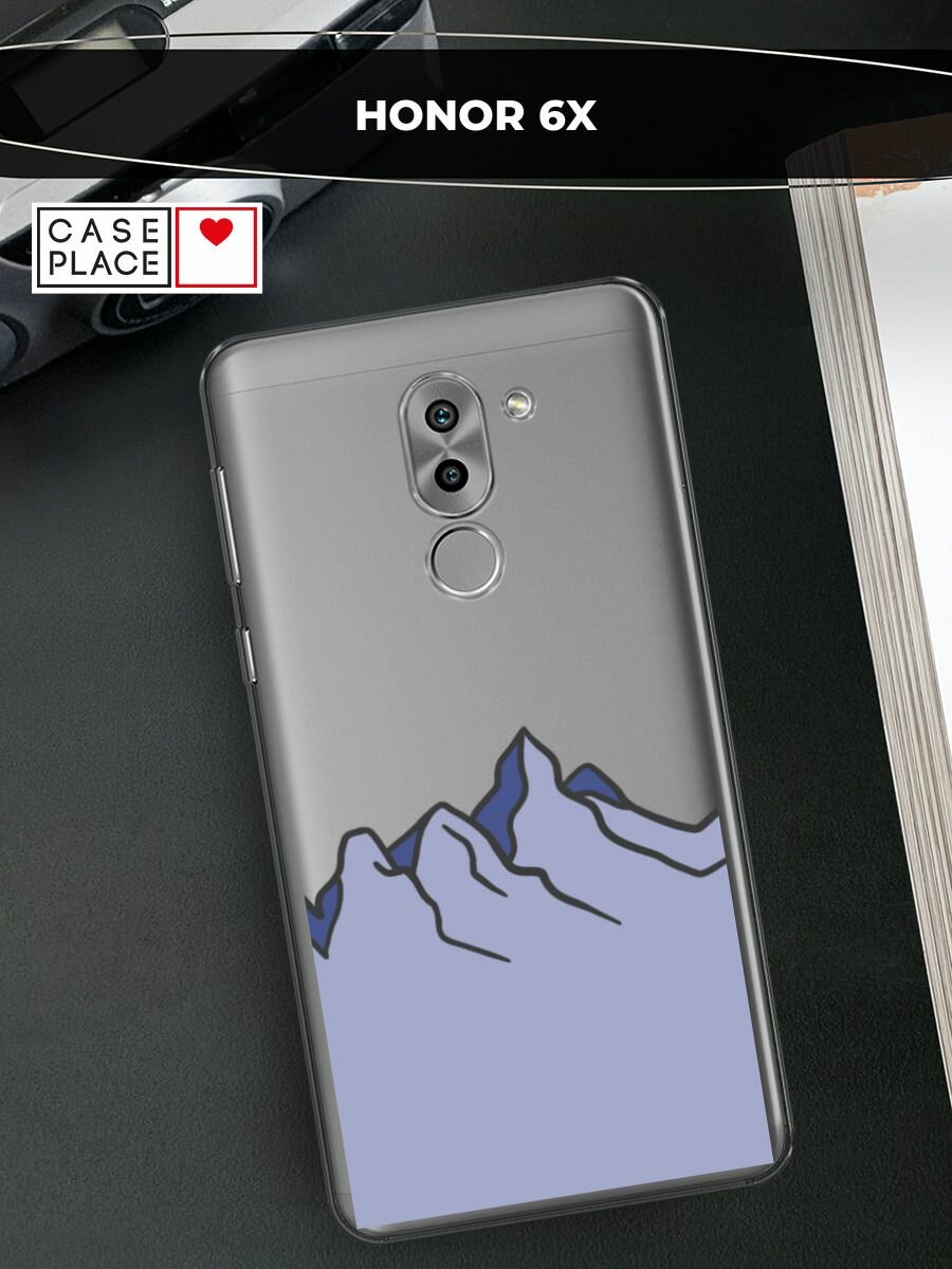 Силиконовый чехол на Honor 6X / Хонор 6Х с принтом "Гора", прозрачный