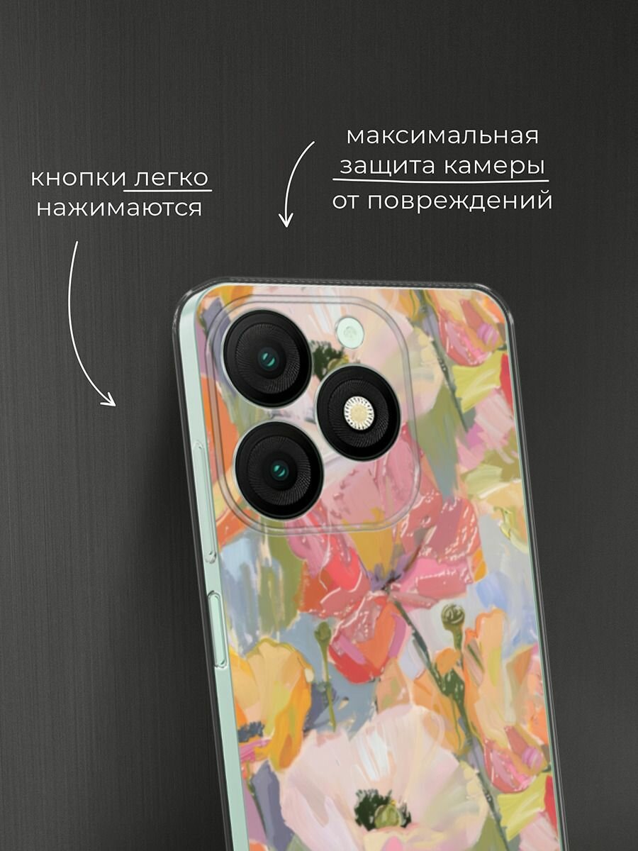 Чехол на Itel A50 / Ител А50 с принтом "Акварельные анемоны" — фото 1