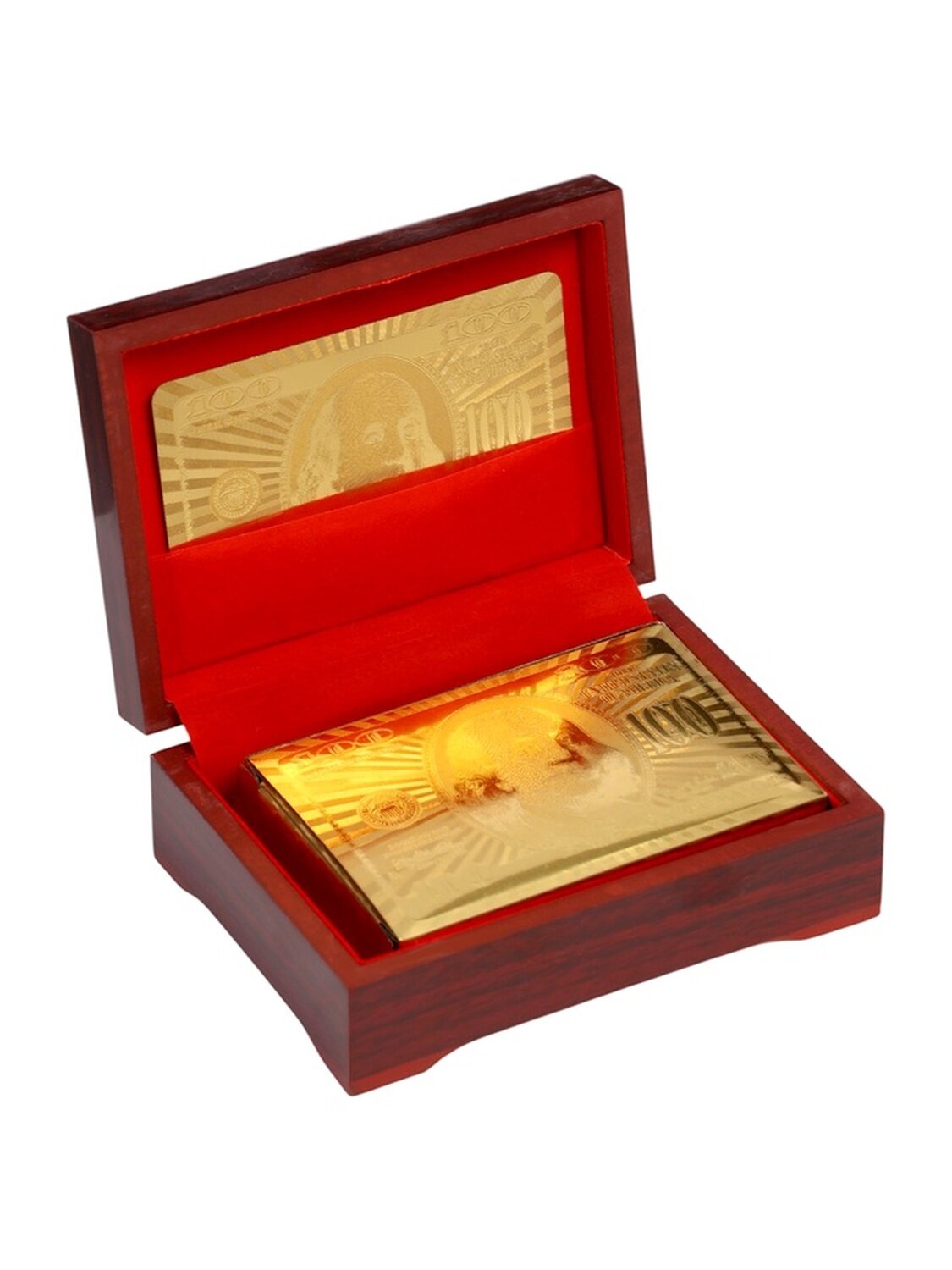 Карты игральные пластиковые "100 долларов", 54 шт, 30 мкм, 8.5 х 4.5 см, в шкатулке