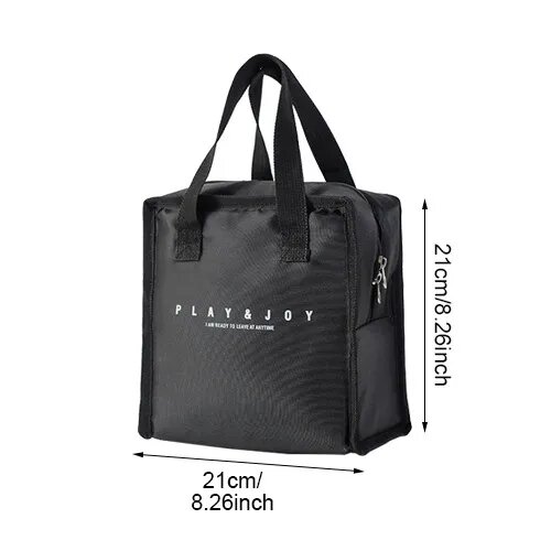 Простые сумки для ланча для офиса и работы, термальный пакет для еды, детские сумки для B Black