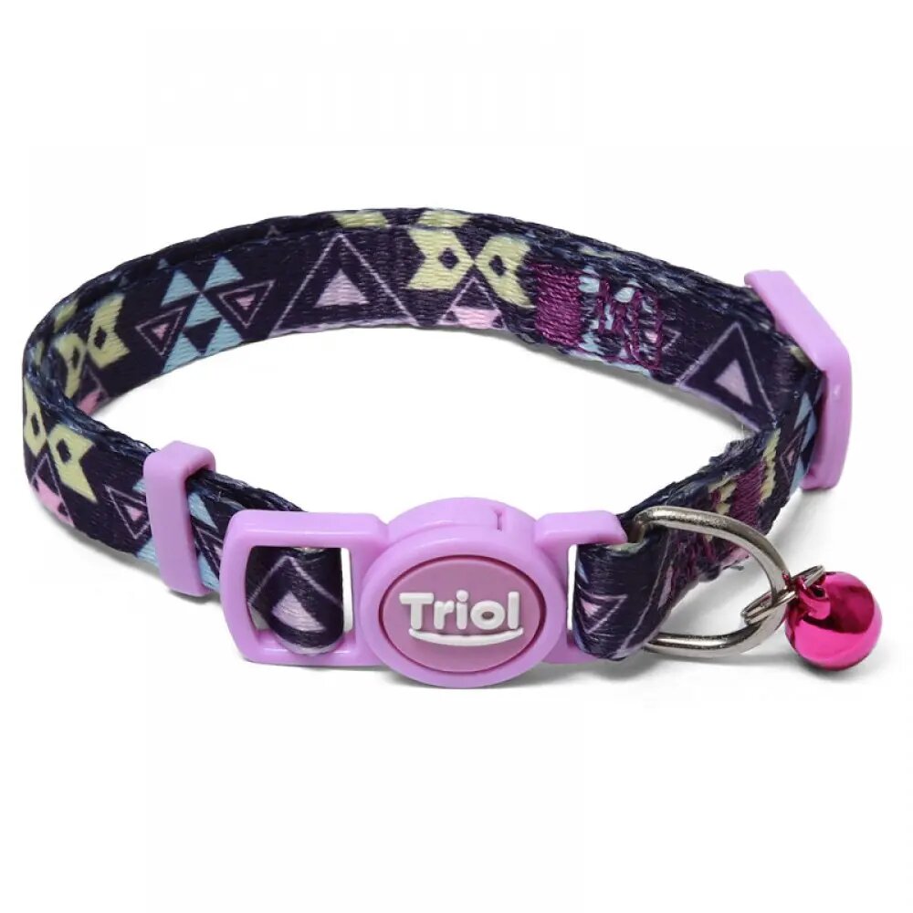 Ошейник Triol "Геометрия", для кошек, регулируемый, нейлон, фиолетовый, 210-330мм