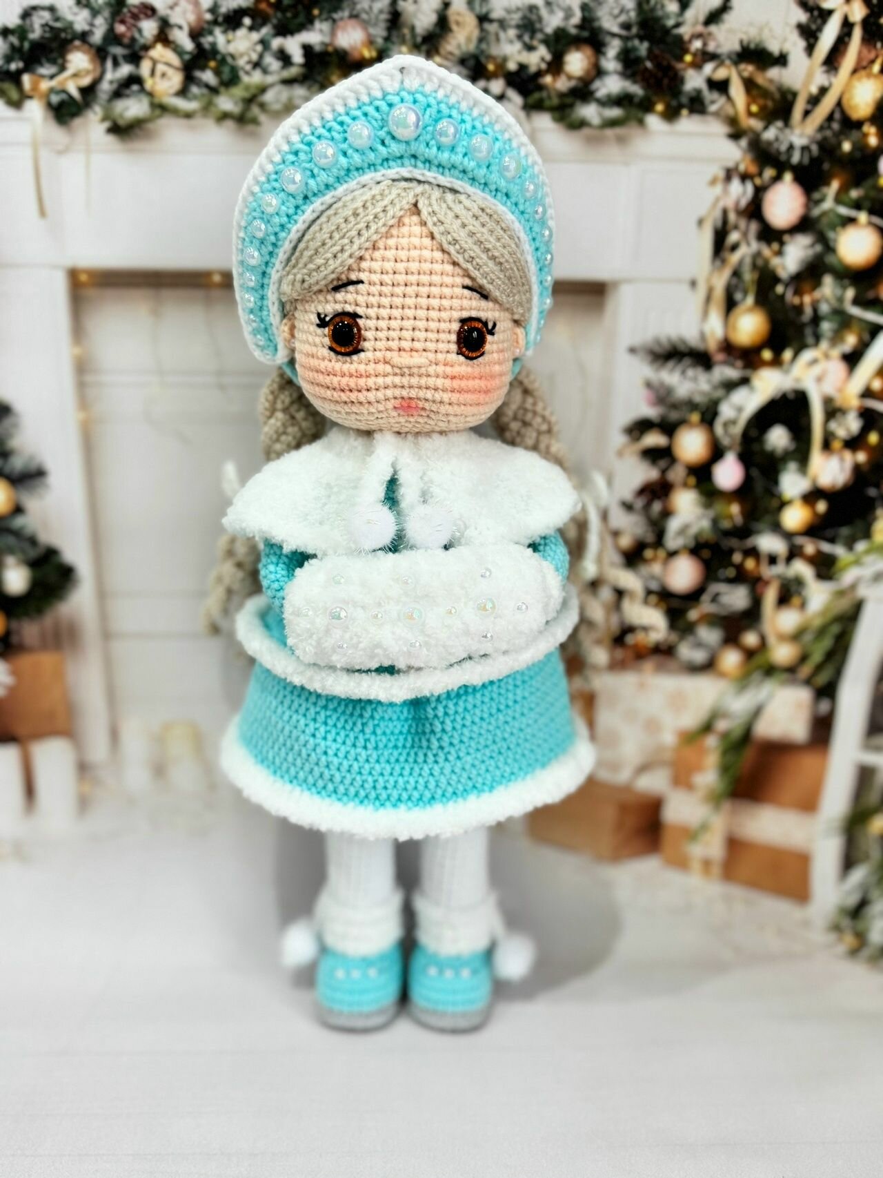 Вязаная кукла куколка 18 / Ручная работа 30 см