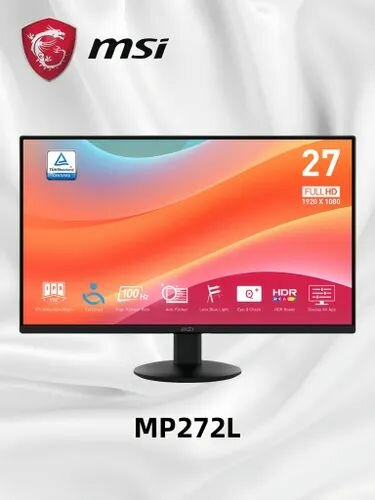 MSI 27" Монитор MSI MP272L 100 Гц/IPS, черный, серый