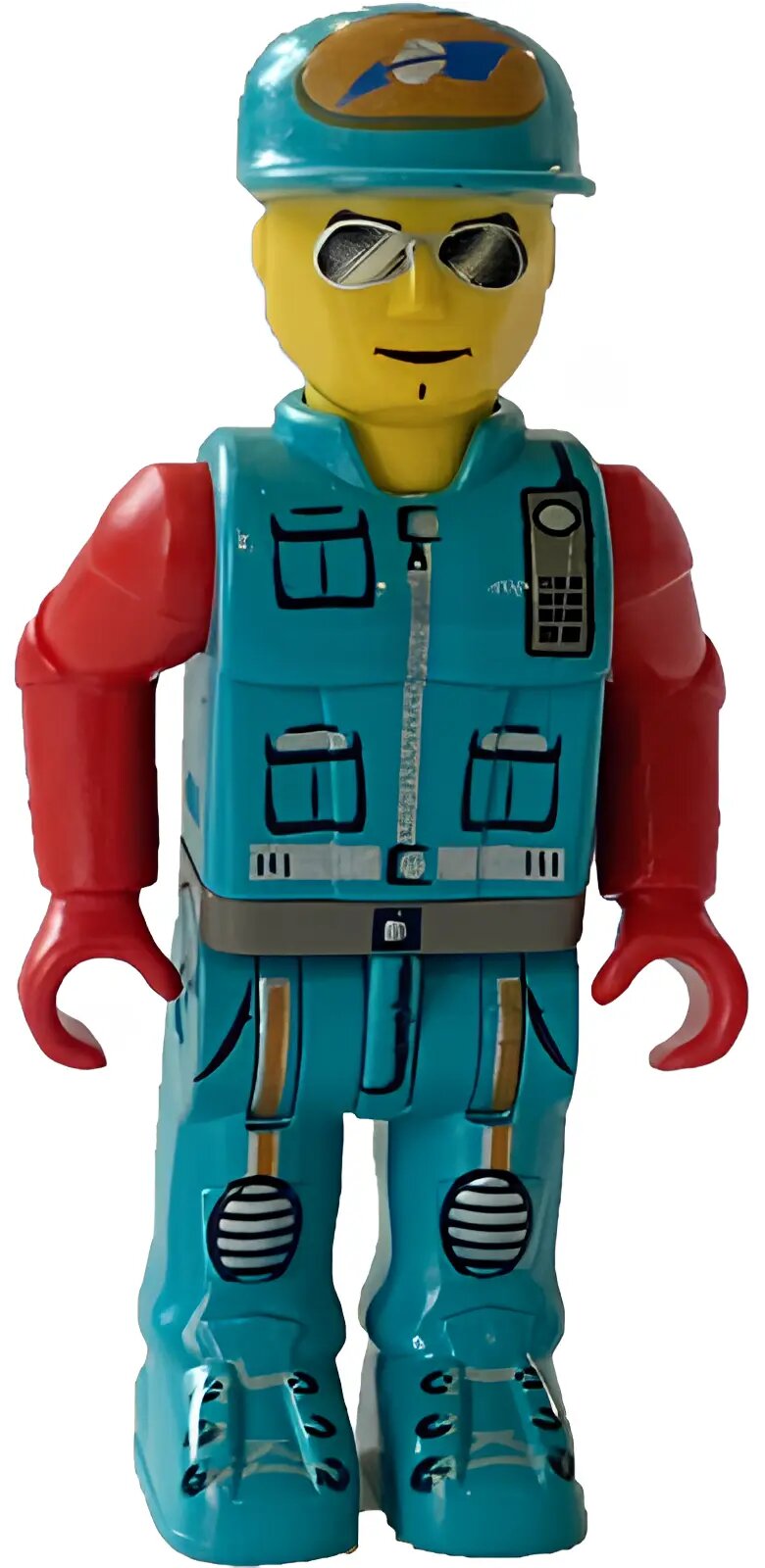 Минифигурка LEGO Crewman with Dark Turquoise Vest and Pants, Red Arms (4169124) js027 U
