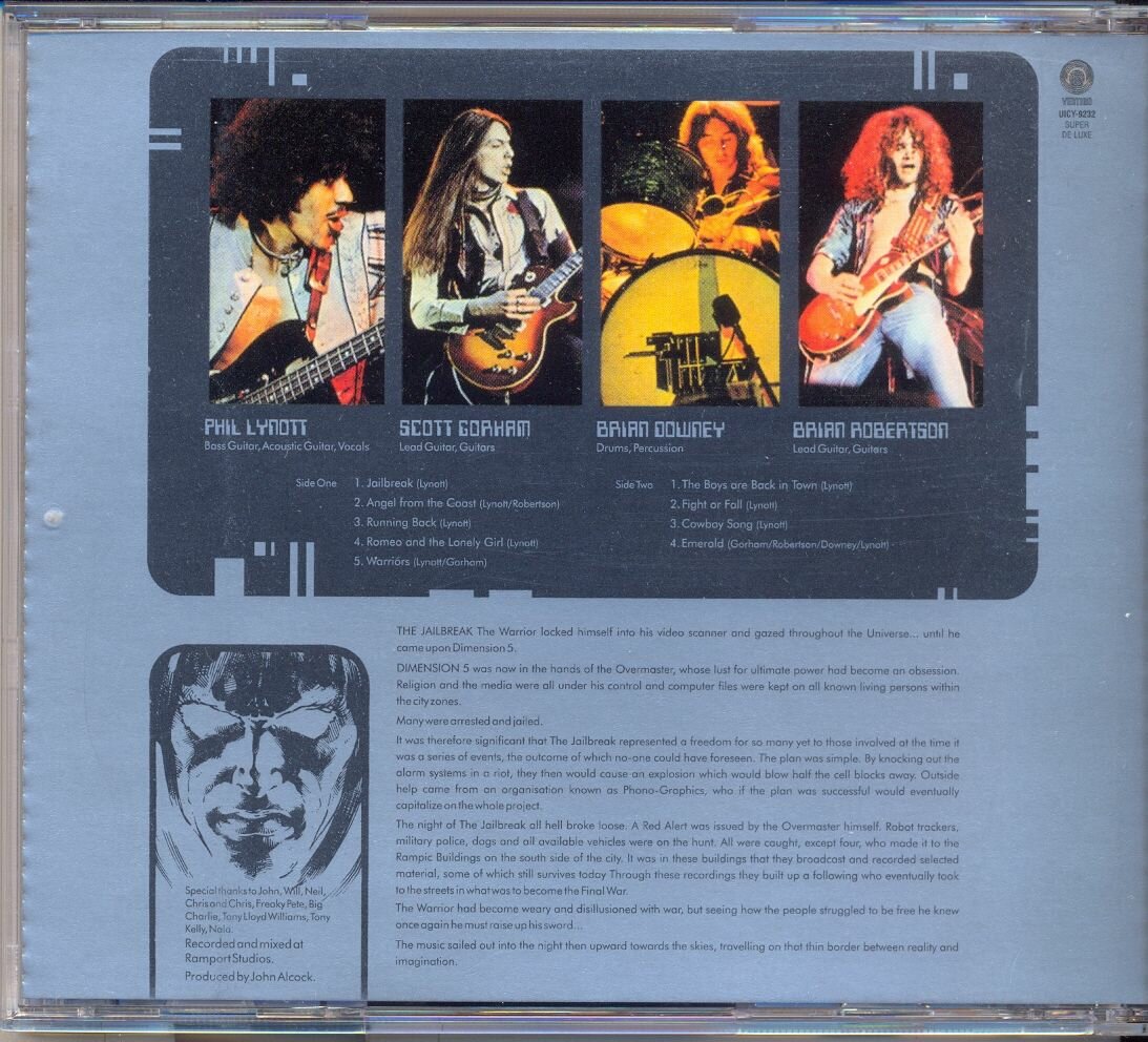 THIN LIZZY - Jailbreak 1976 г. Музыкальный диск — фото 1