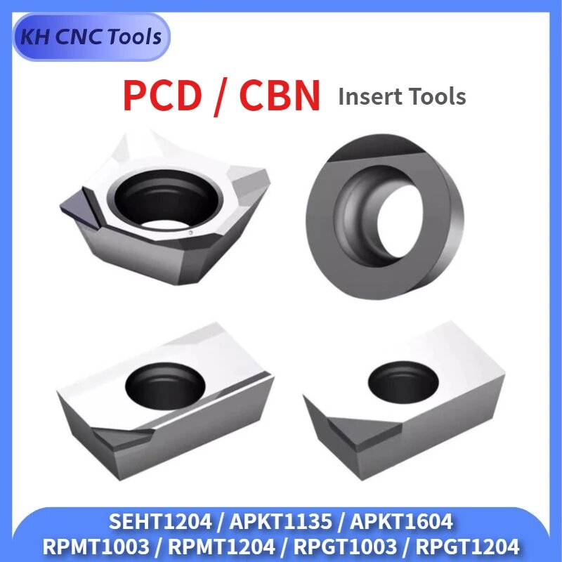 Фреза с ЧПУ APKT SEHT RPMT RPGT, инструменты CBN, обработка твердой стали, PCD используется для алюминия, меди и углеродного волокна. 10PCS(1BOX), APKT160404 PCD-TM