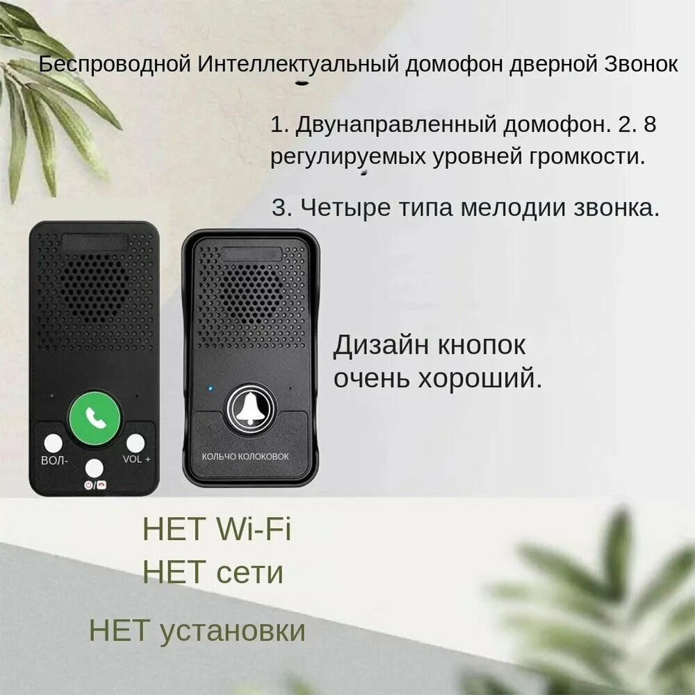 Домофон с двусторонней связью, реальное время, низкое энергопотребление, долговечность