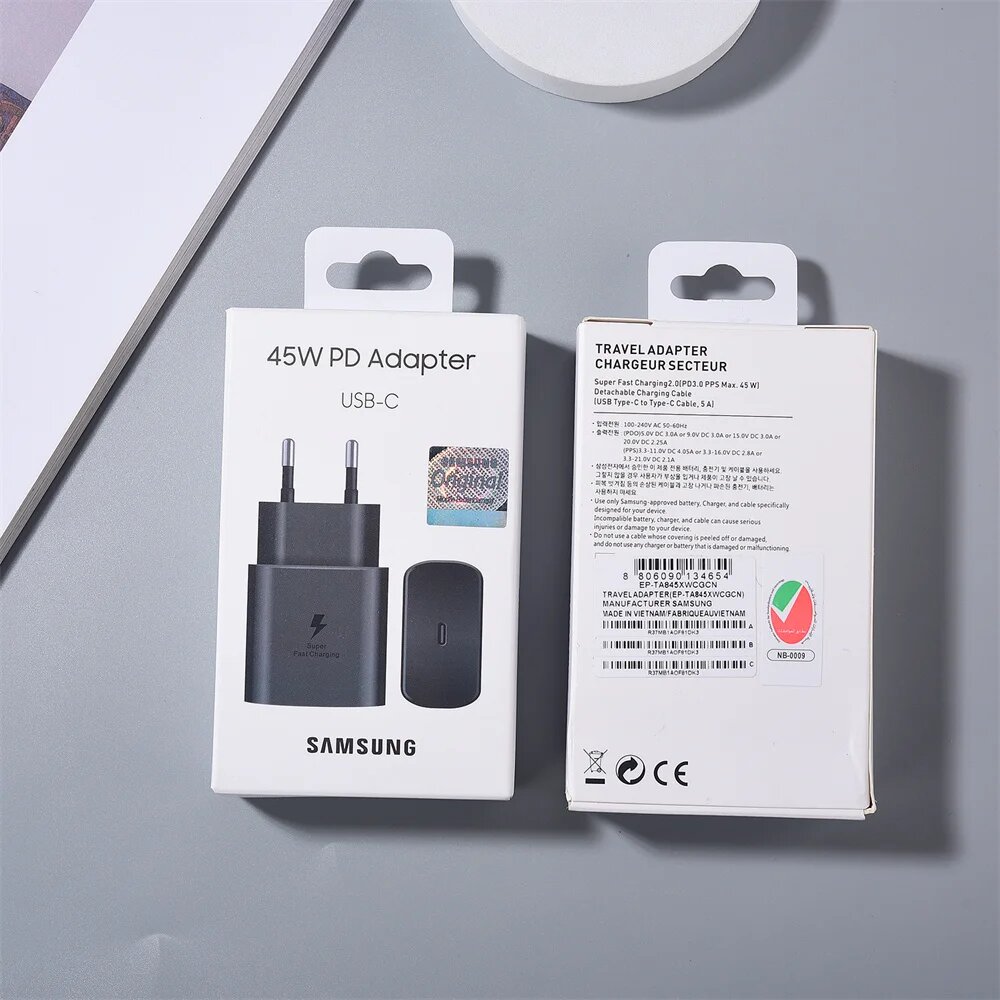 Зарядное устройство Samsung 45W USB-C Black EU Plug(Box)