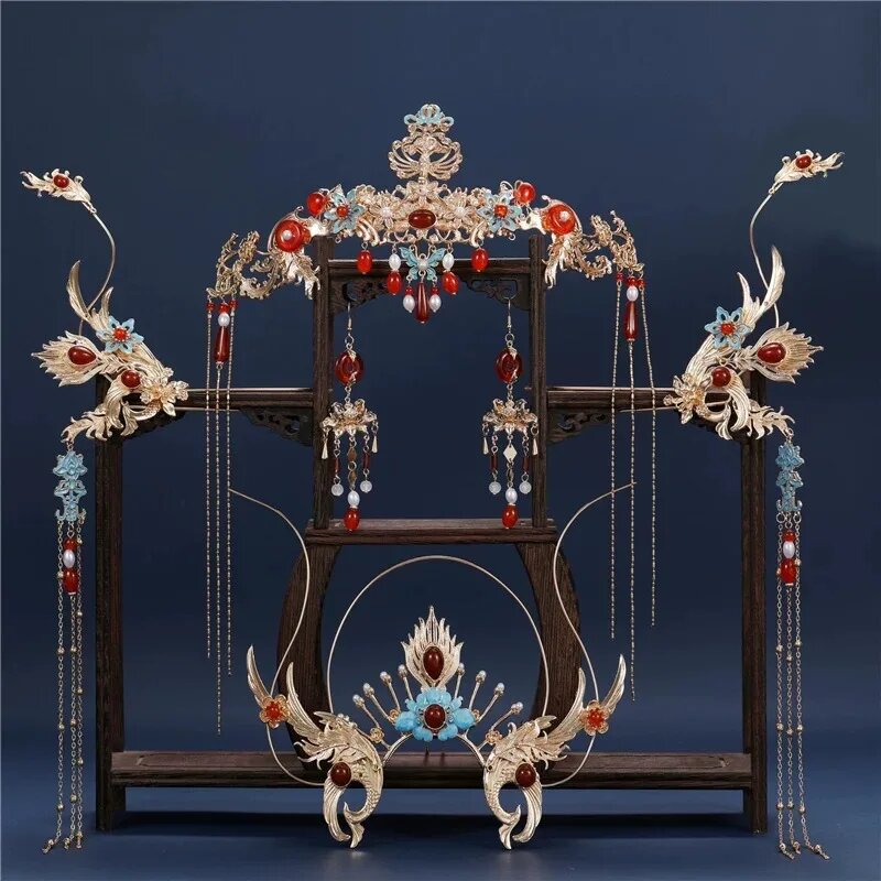 Китайские бусины ханьфу с кисточками на лоб, повязка на голову для волос, женская повязка для волос, аксессуары для волос, свадебные экзотические украшения для волос, тиара, головной убор