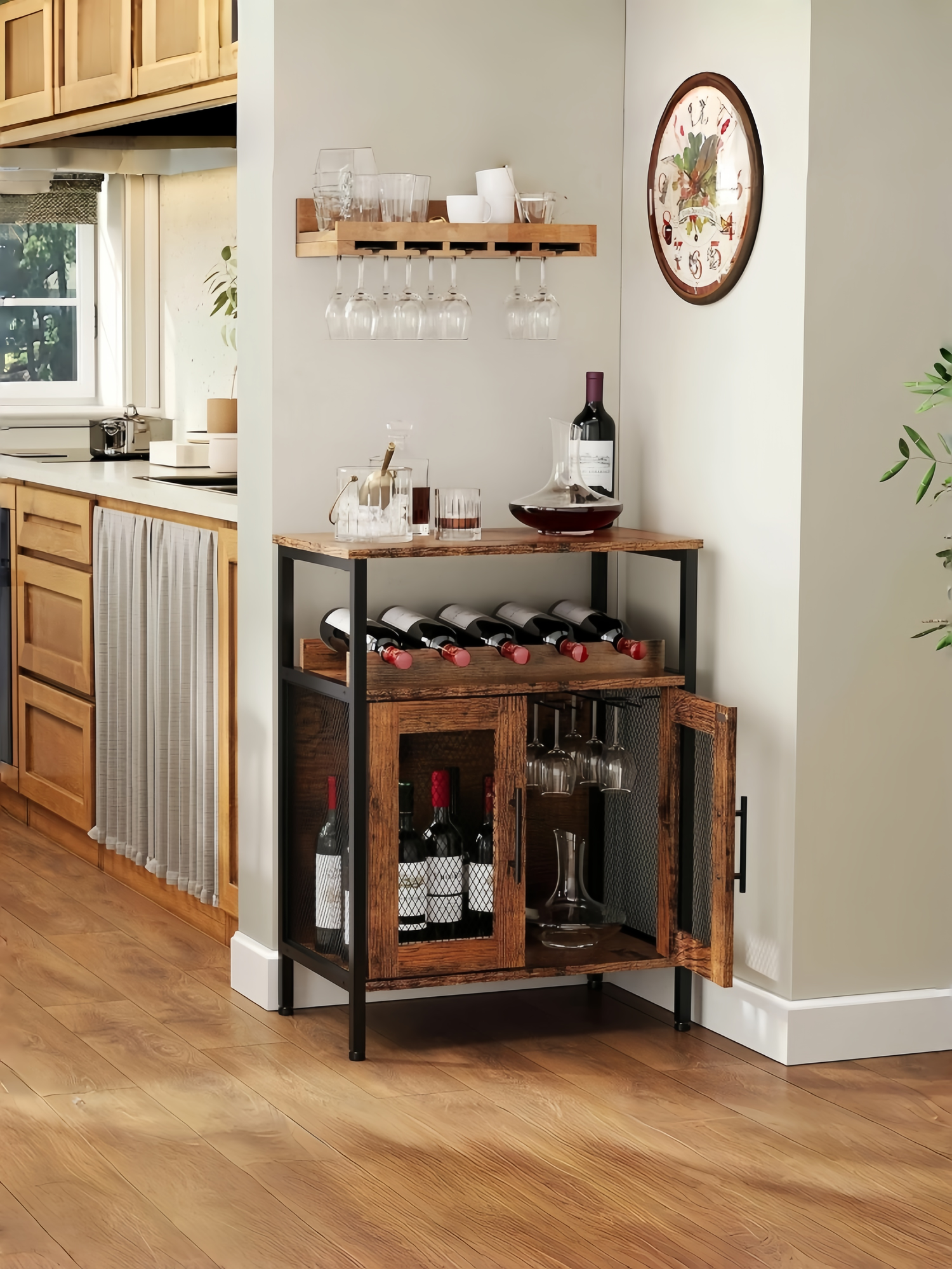 Шкаф для хранения вина 60 см x 34 см x 79 см, 2 двери, дерево, R12, A+++