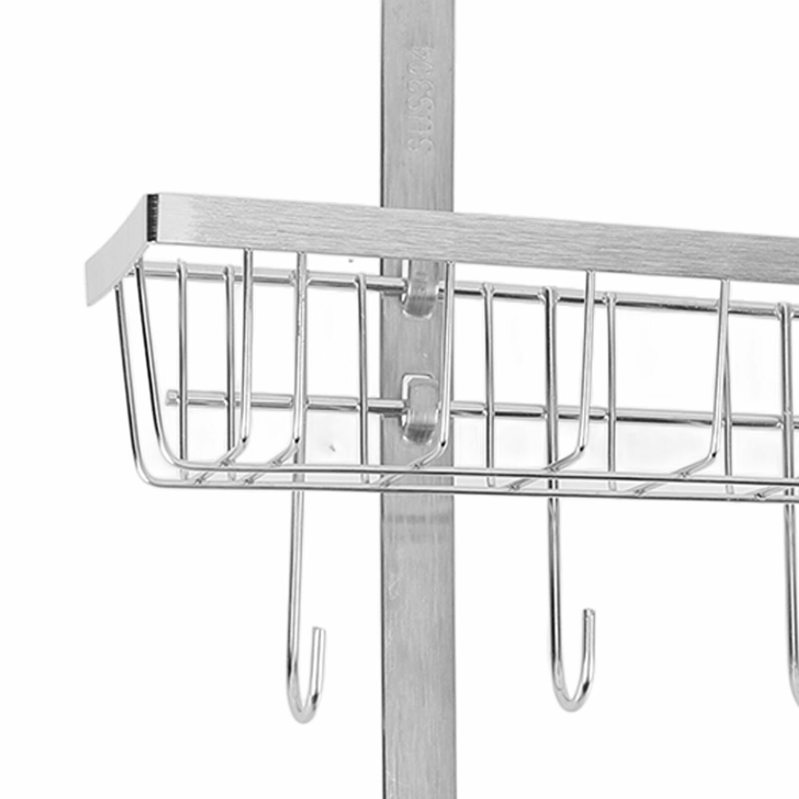 Полка для специй в холодильнике из нержавеющей стали 304, экономящая место, полка для специй в холодильнике, органайзер для приправ с 6 крючками для кухни