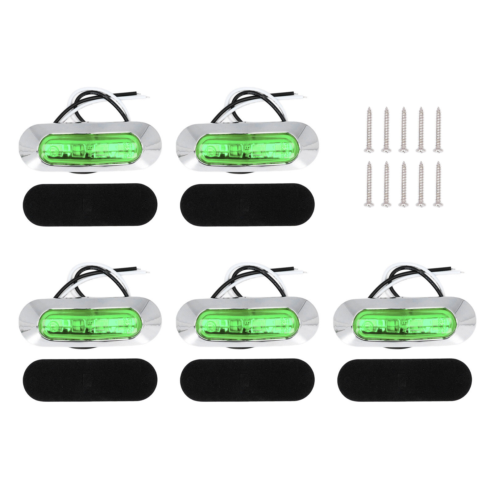 5 комплектов светодиодных габаритных огней IP67 водонепроницаемый супер яркий боковой указатель поворота для транспортного средства морской DC10 30V зеленый