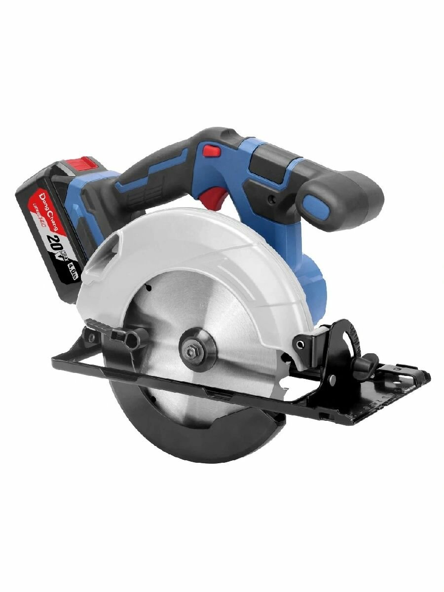 Циркулярная пила DONGCHENG DCMY165S, бесщеточная, аккумуляторная 20В, диск 165мм, 5000 об/мин, пропил 59мм, ручная
