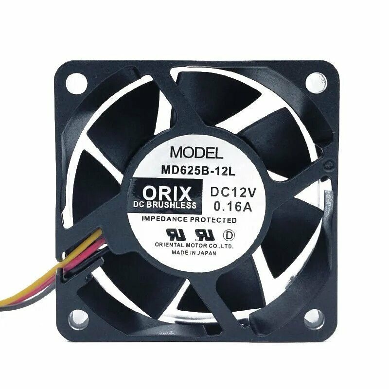 5pcs * Новый оригинал MD625B-12L 12V 0.16A 6cm 3wires 6025 60x60x25mm вентилятор Радиатор