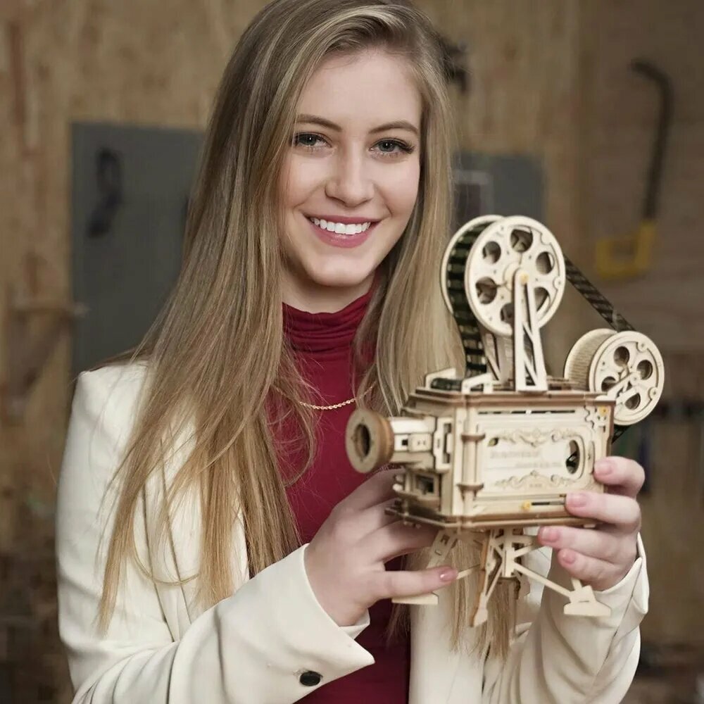 Конструктор Robotime Vitascope, деревянный, механический проектор, сборка 5 часов — фото 1