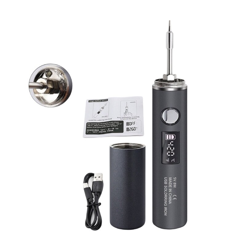 Usb электрический паяльник 1400 мАч беспроводной набор паяльников цифровой дисплей электрический паяльник-L001 с подсветкой