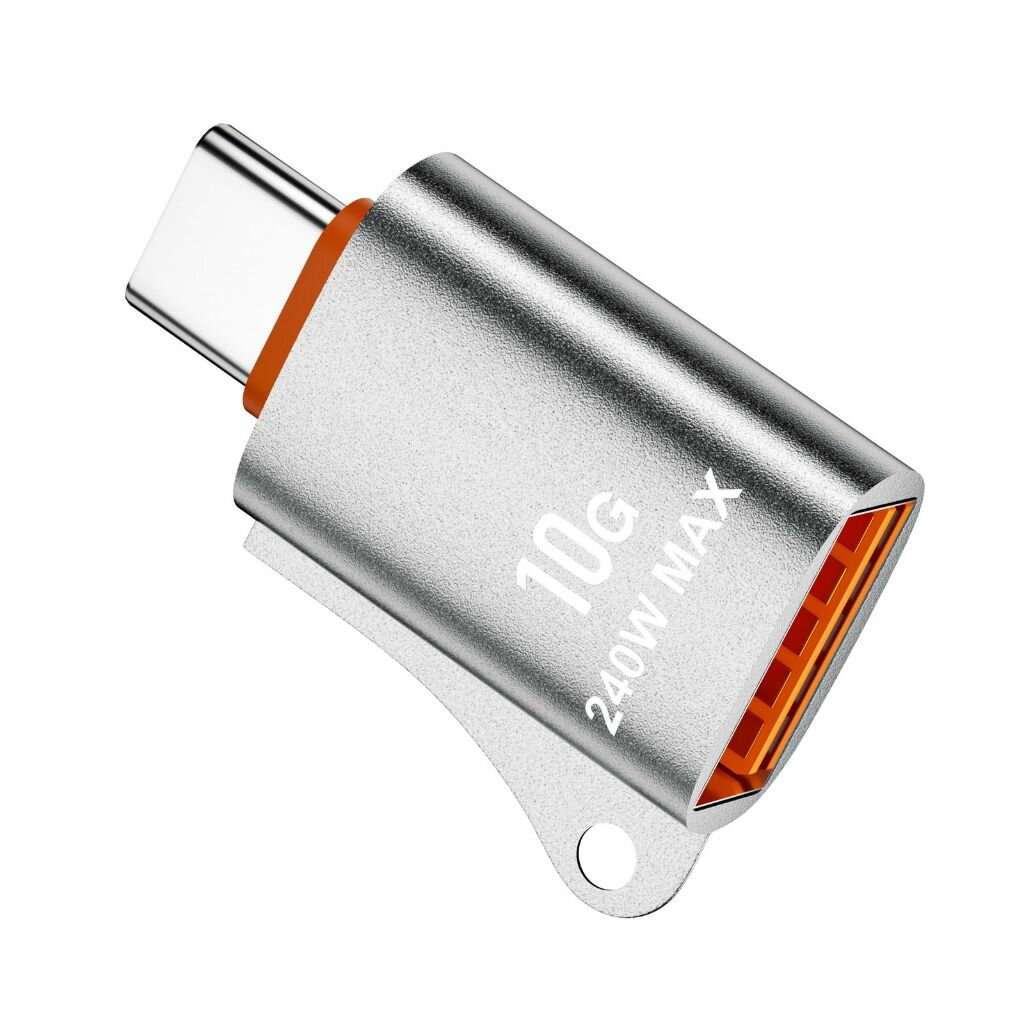 OTG адаптер Type C на USB 3.0 10G - серебристый