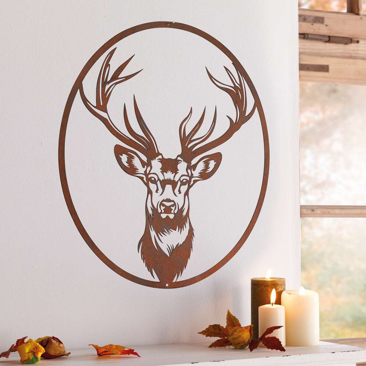 Декоративное настенное украшение Хит-декор "Олень", металл, 50 см
