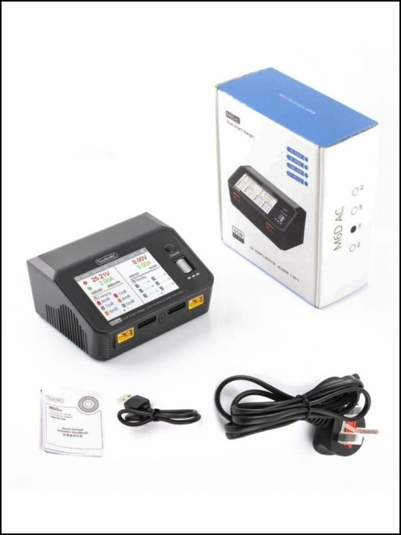 Эксклюзивное двухканальное зарядное устройство ToolkitRC M6DAC 200 700W AC DC
