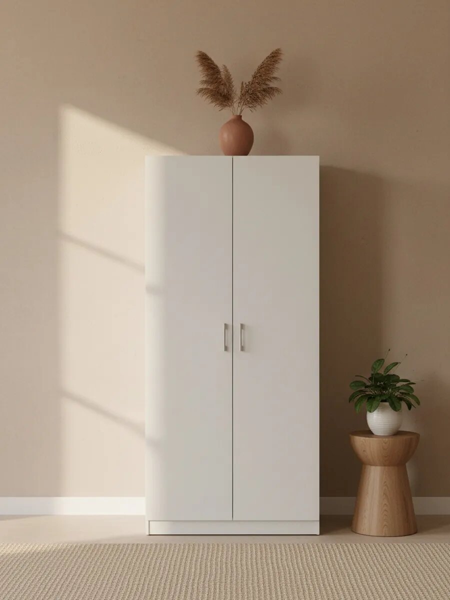 Шкаф FRESTER с полками распашной деревянный для одежды в спальню, от производителя