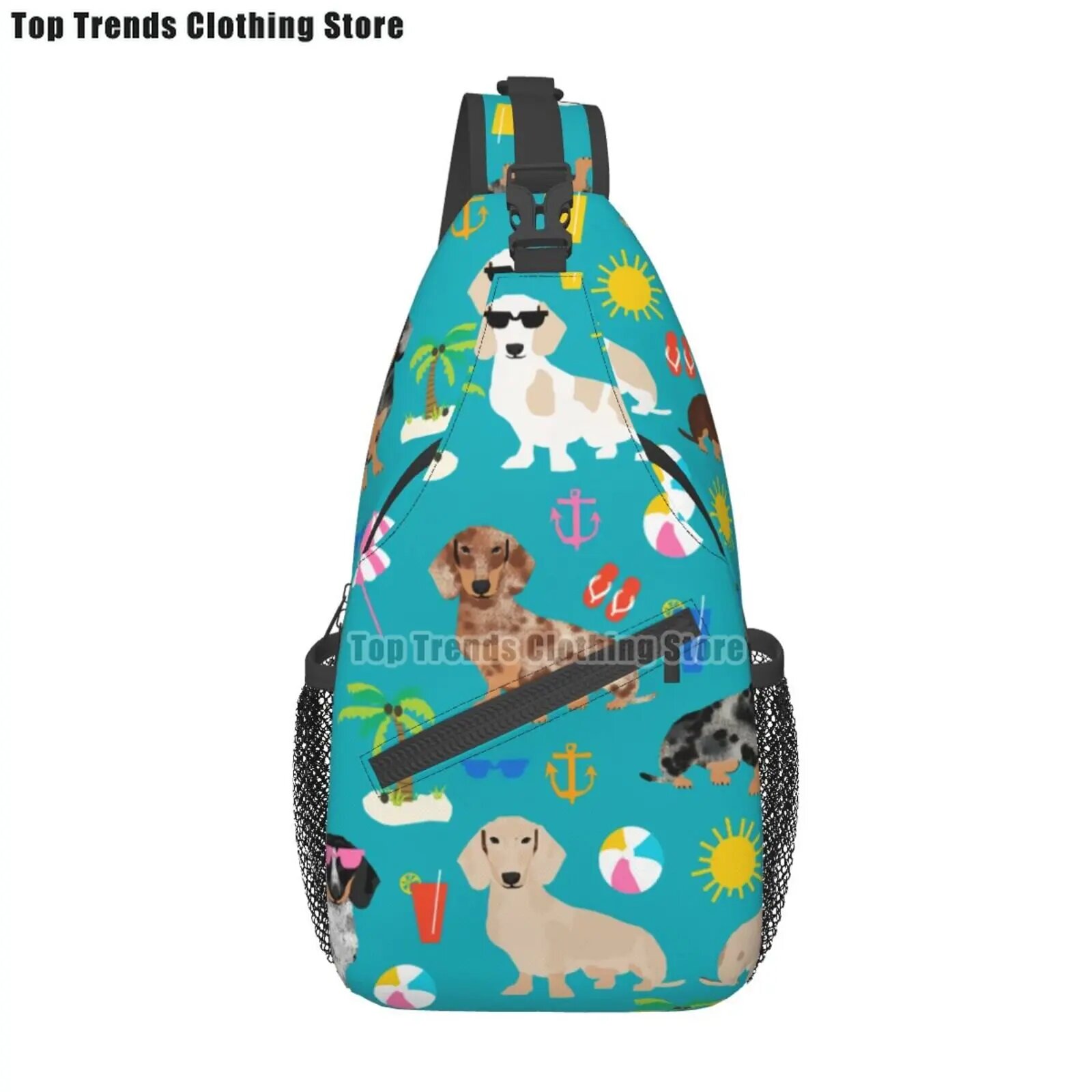 Fashion Gray Dachshunds Dackel Crossbody Sling Рюкзак-рюкзак The Wiener Dog Teckel Плечевая сумка для походов