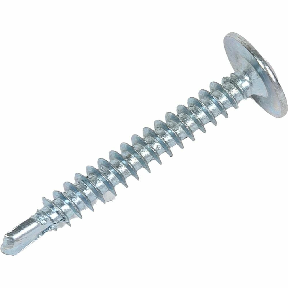 Саморез STEELREX полусфера с прессшайбой, сверло, цинк, 4,2x32 мм, 150 шт. 0115042032B400015032