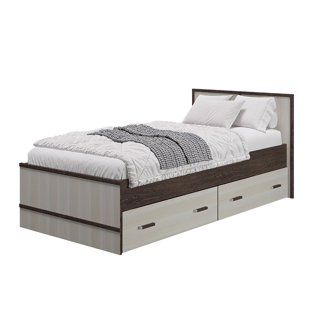 Кровать 0,9 м "Сакура" венге/лоредо + проложки (БТС)