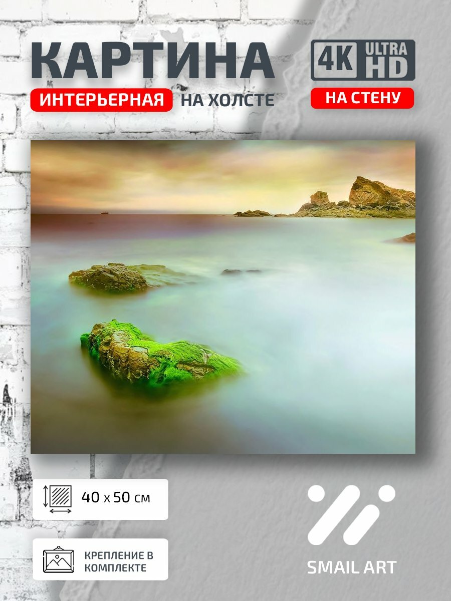 Картина на холсте интерьерная 40 на 50 на стену Мох Landscape для спальни пейзаж интерьер