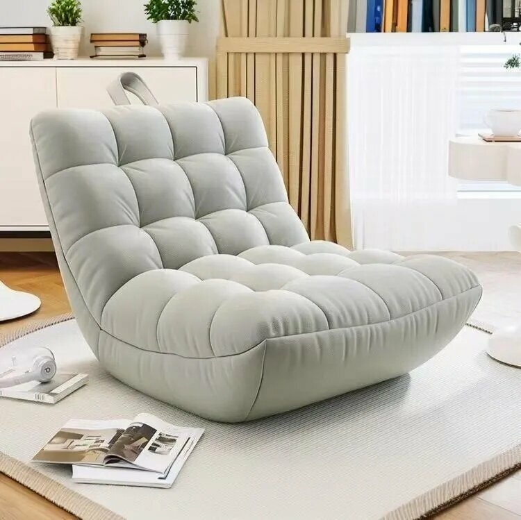 We zero Бескаркасный пуф Диван, Мех искусственный, Размер S, светло-серый