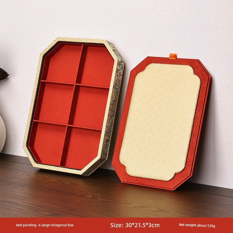 Красная 6-отсечная большая шкатулка для браслетов и цепочек, элегантная